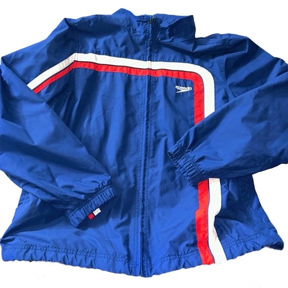 Speedo | Jackets & Coats | Vintage Speedo Windbreaker Retro Blue Red ...